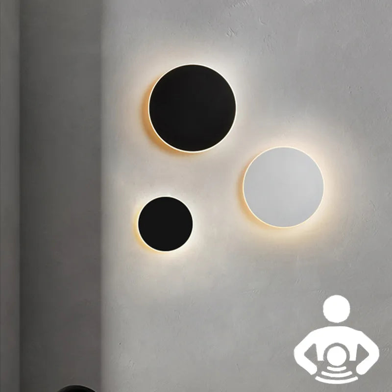 Modern Nordic Round Outdoor Wall Light with Sensor - Waterproof Porch ...