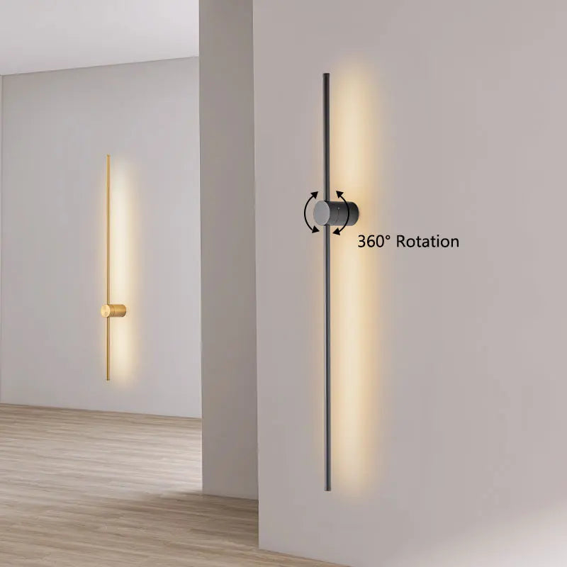 Nordic Black Copper LED Wall Lamps - Versatile 360° Rotation for Elega ...
