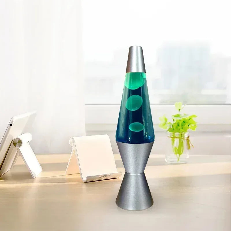 Mini Lava Lamp Table Light | Rainbow Glass Rocket Night Lamp with LED ...
